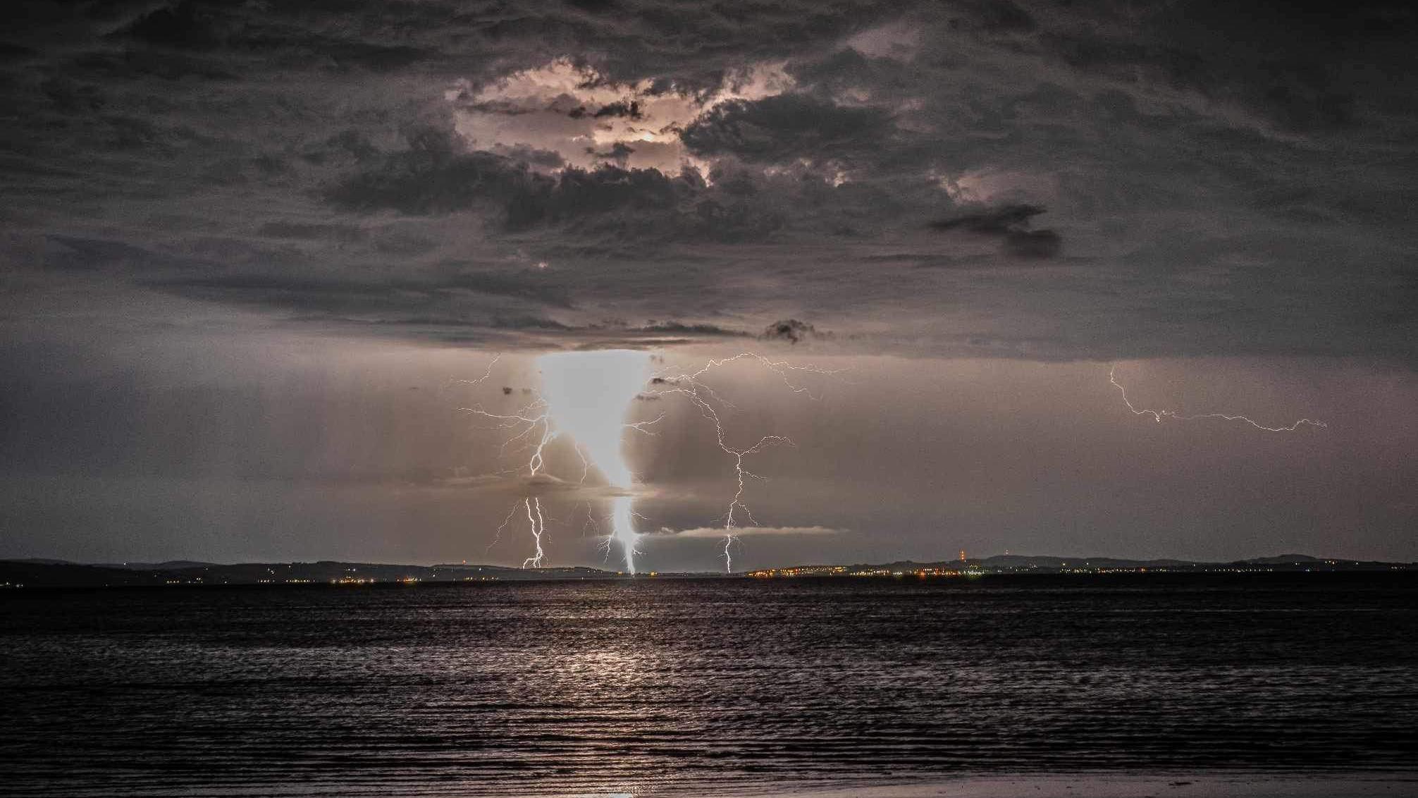 Lightning Storm At Sea