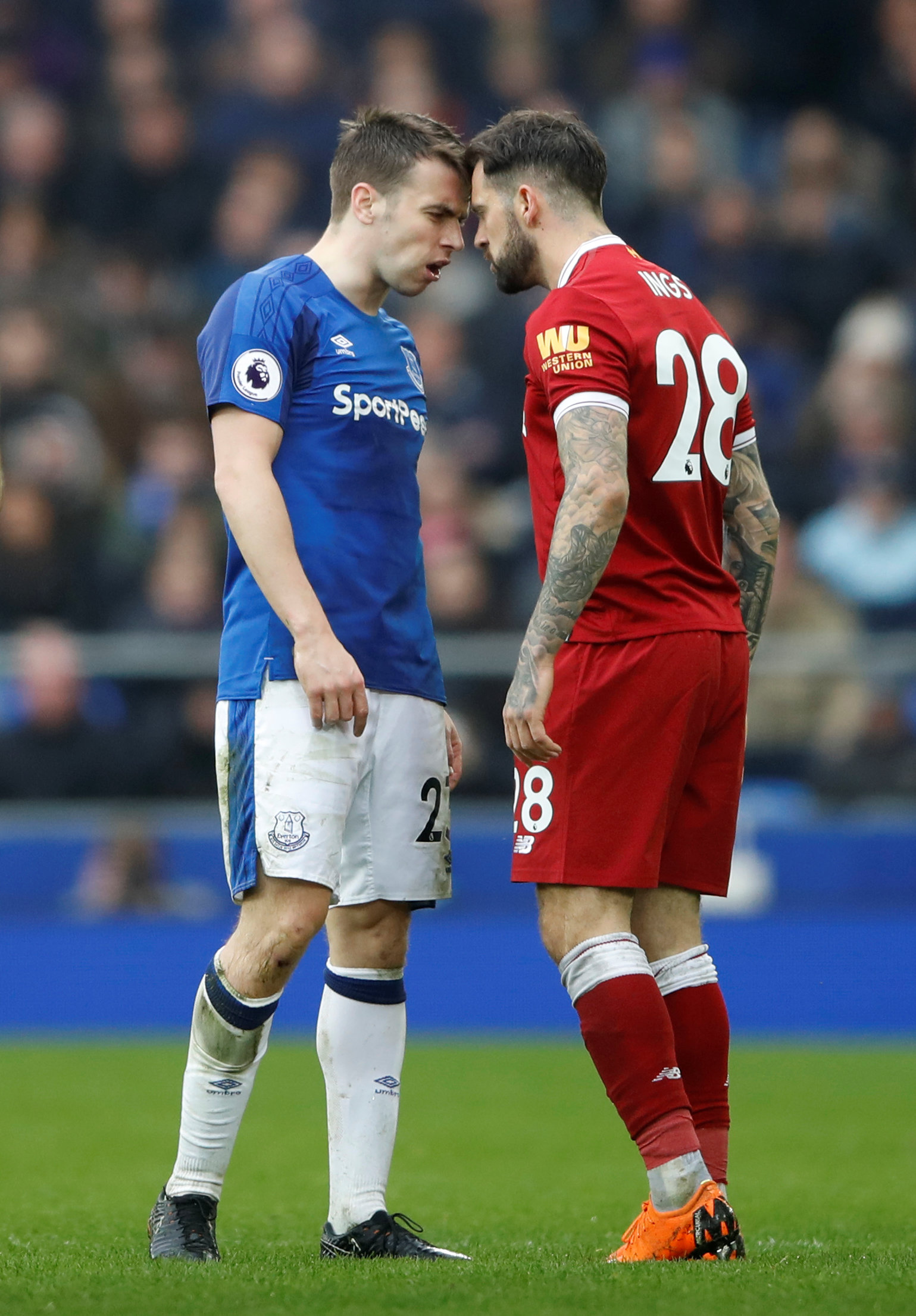 Seamus Coleman doesn't back down - Merseyside derby today. : r/ireland